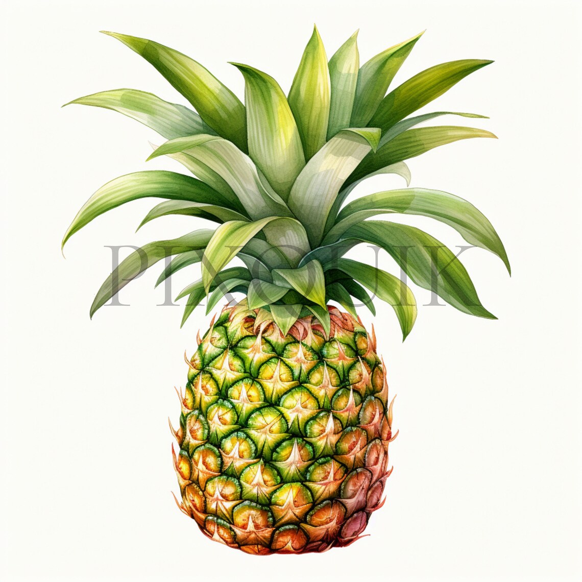 Watercolor Pineapple Clipart 10 High Quality Jpgs Fruit Clipart ...