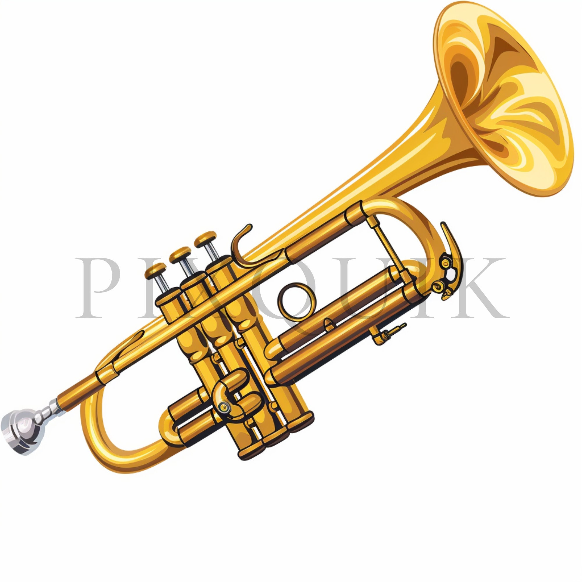Trumpet Clipart 10 High Quality Jpgs Digital Download Instrument ...