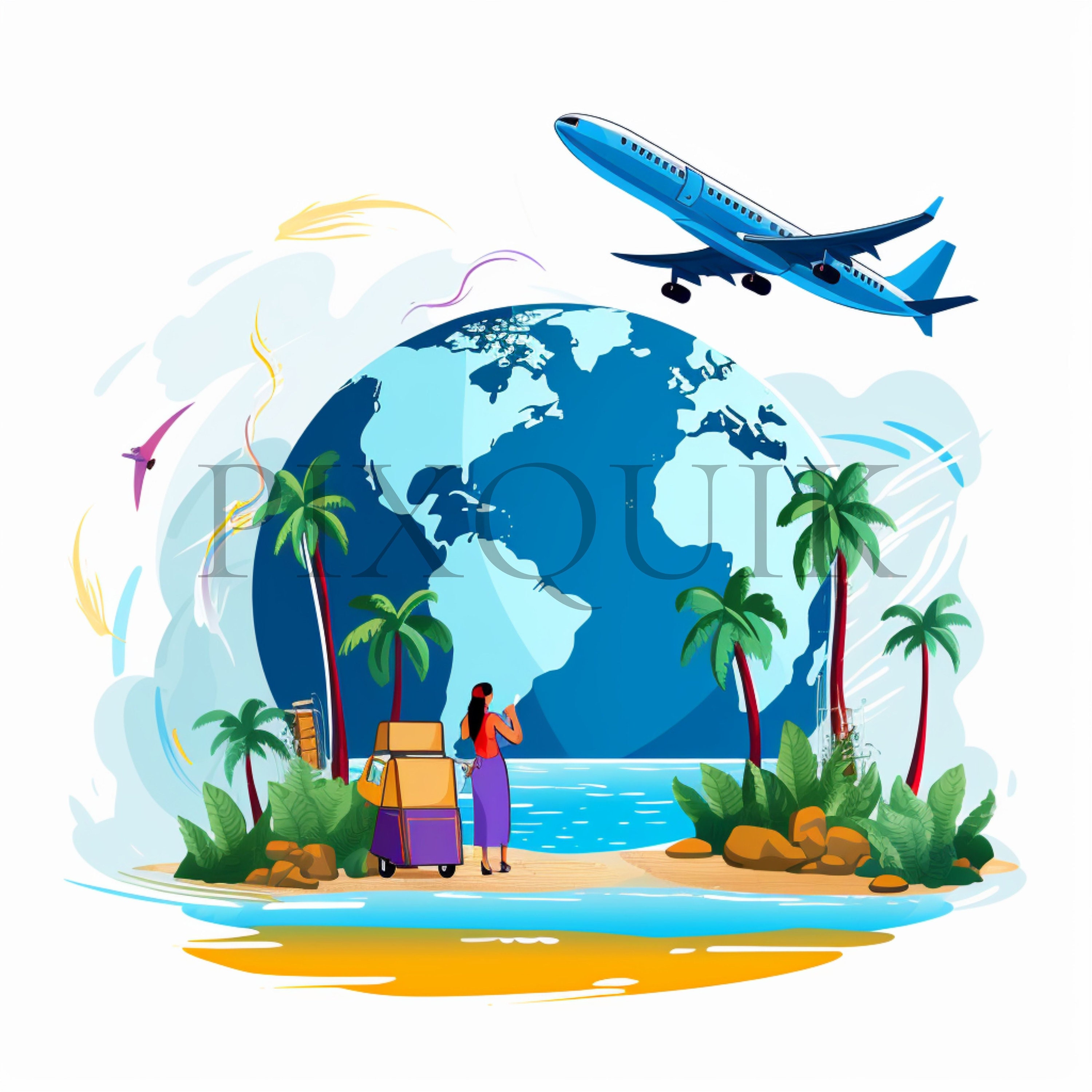 Travel Destination Clipart | Global Adventure, Nursery Art (digital ...