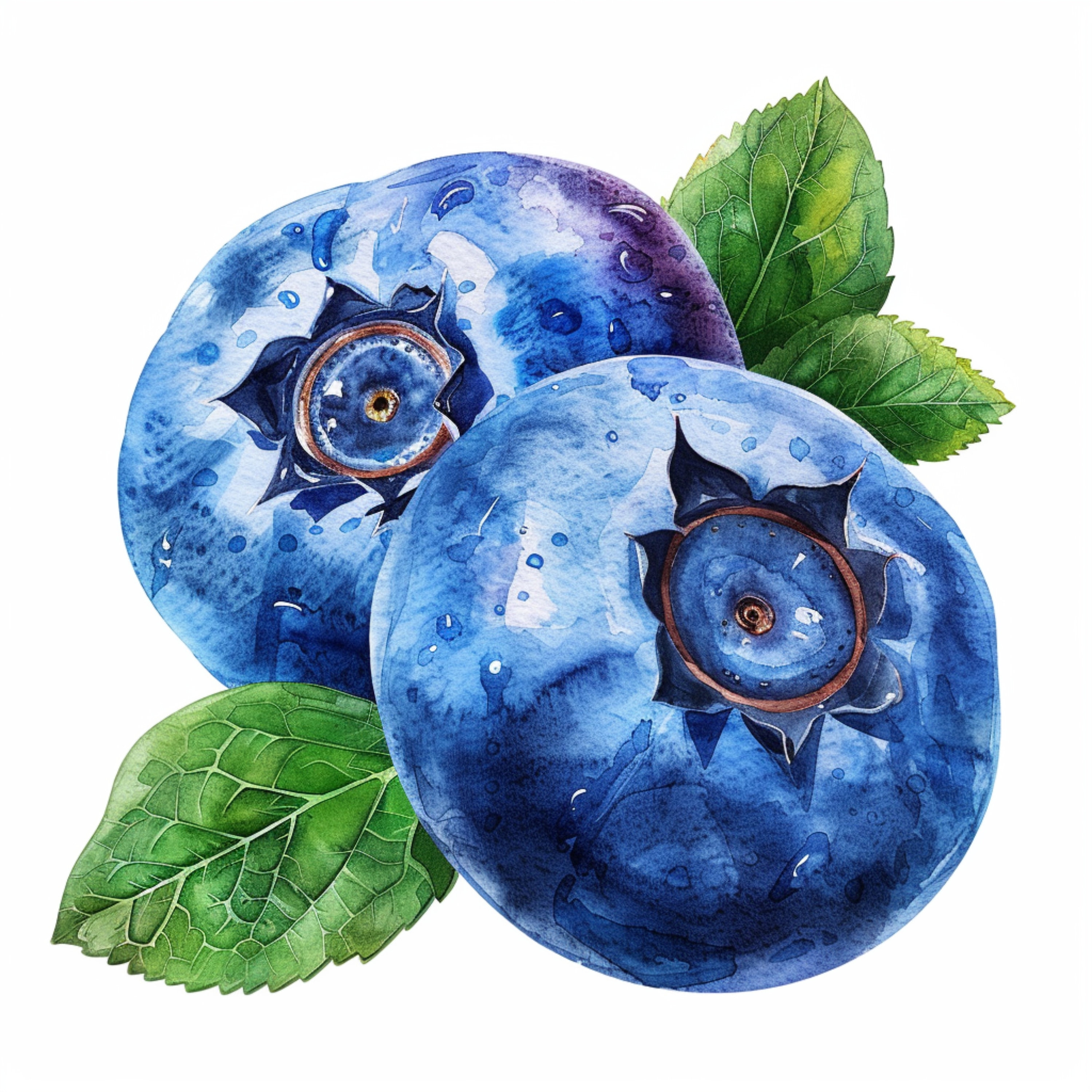 Watercolor Blueberries Clipart 10 High Quality Jpgs Digital Download ...