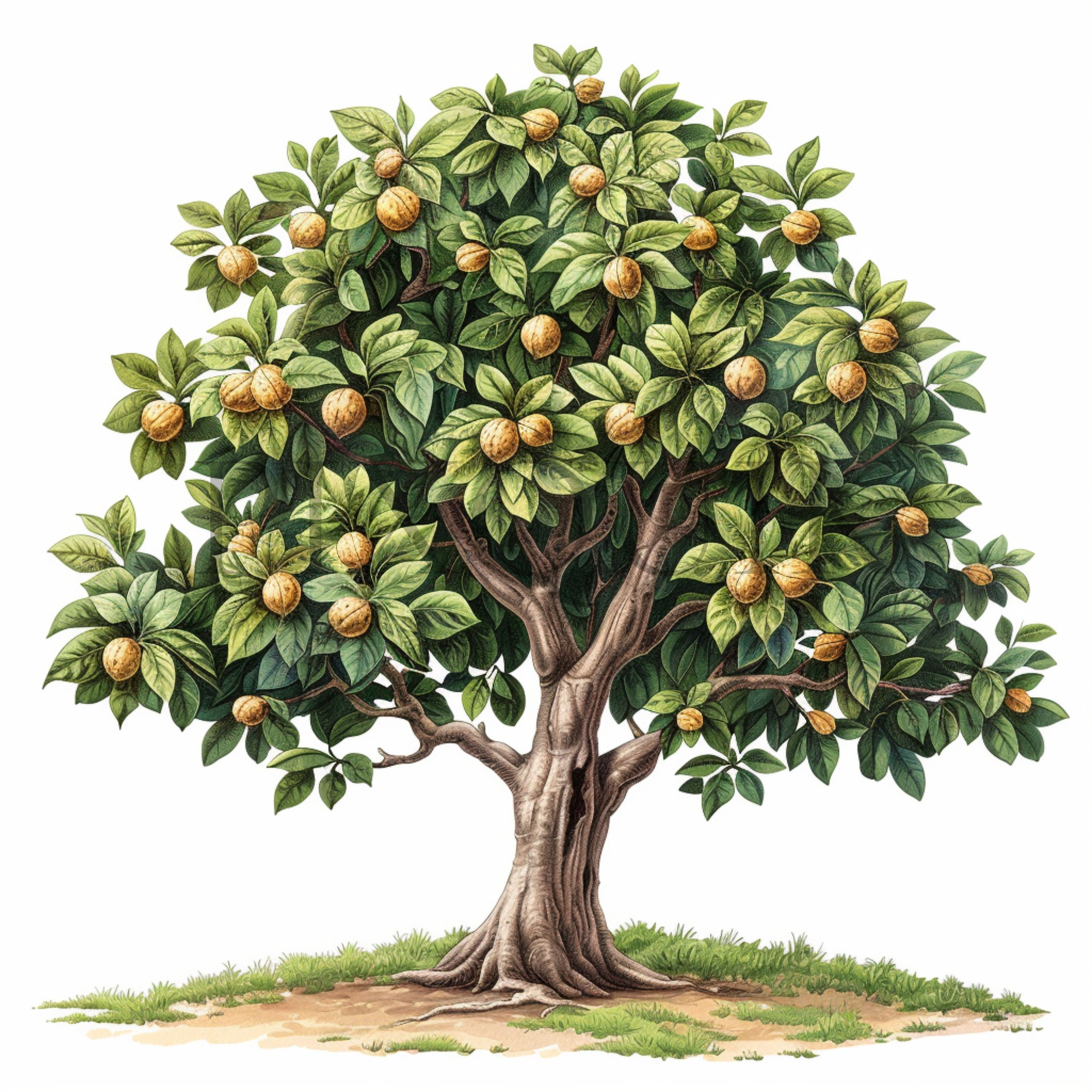 Walnut Tree Clipart | High-quality JPG, Nursery Art (digital Download ...