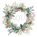 Watercolor Christmas Wreath Clipart: Bohemian Green Tones (PNG Files ...