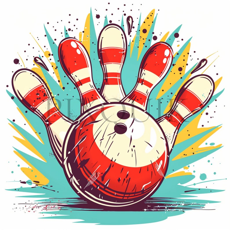 Vintage Bowling Clipart 10 High Quality Jpgs Bowling Ball Clipart ...