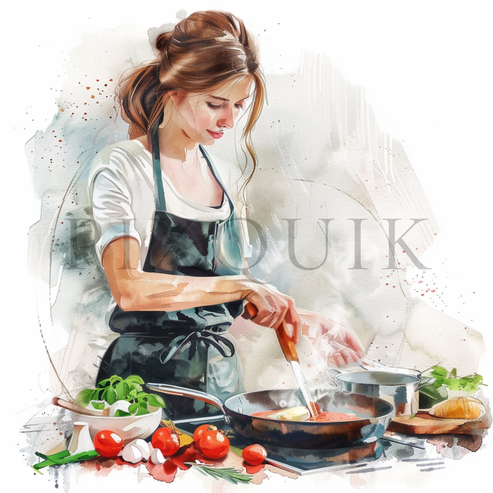 Watercolor Cooking Clipart 10 High Quality Jpgs Instant Digital ...