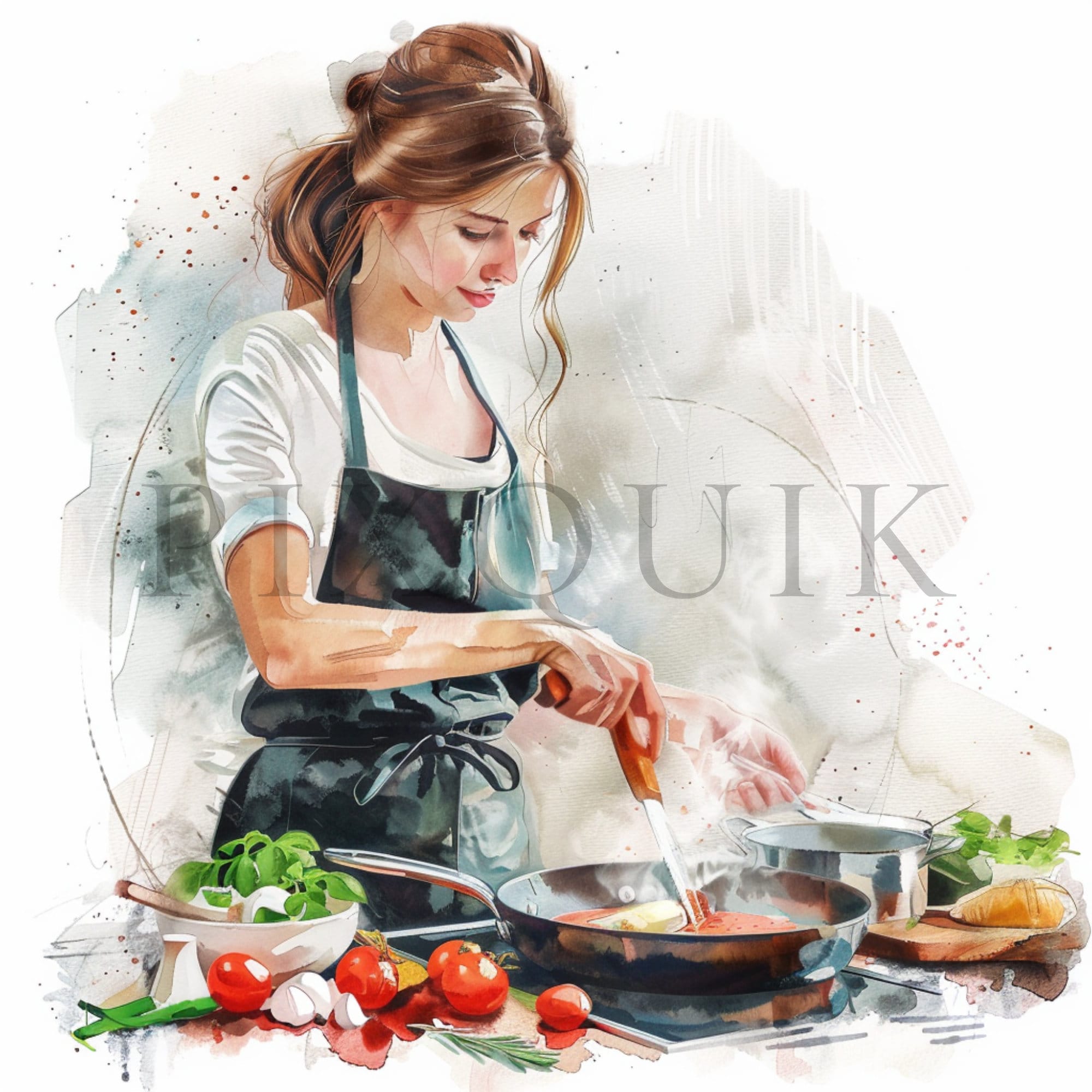 Watercolor Cooking Clipart 10 High Quality Jpgs Instant Digital ...