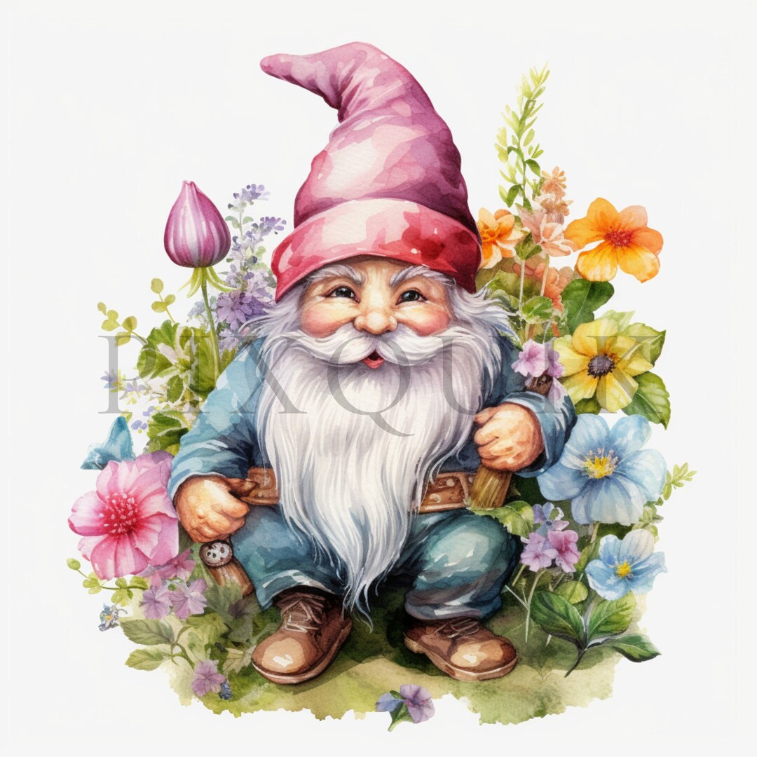 Spring Gnome Clipart | 10 High Quality Jpgs | Digital Download | Gnome ...