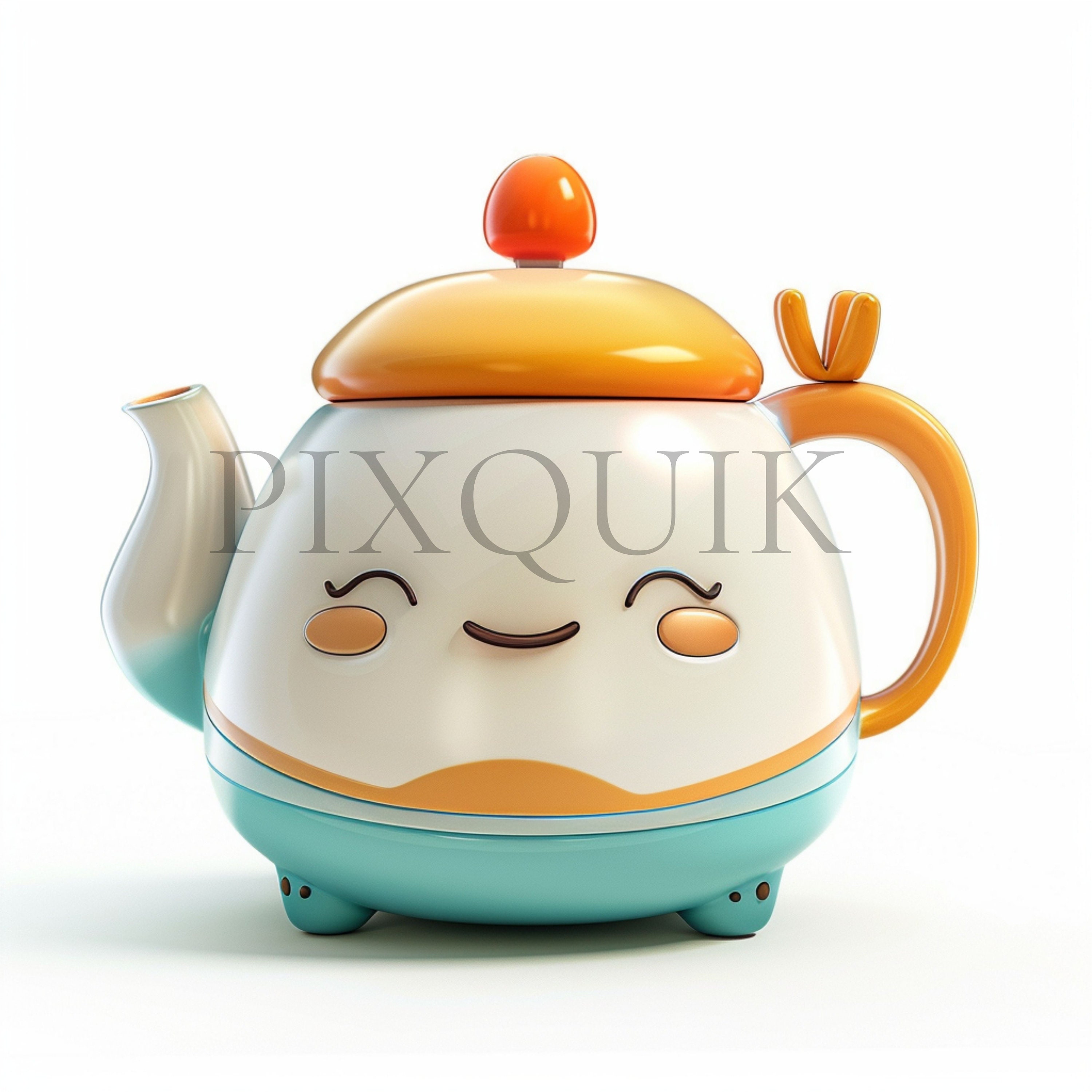 Watercolor Cute Teapot Clipart 10 High Quality Jpg's Teapot Clipart 2D ...