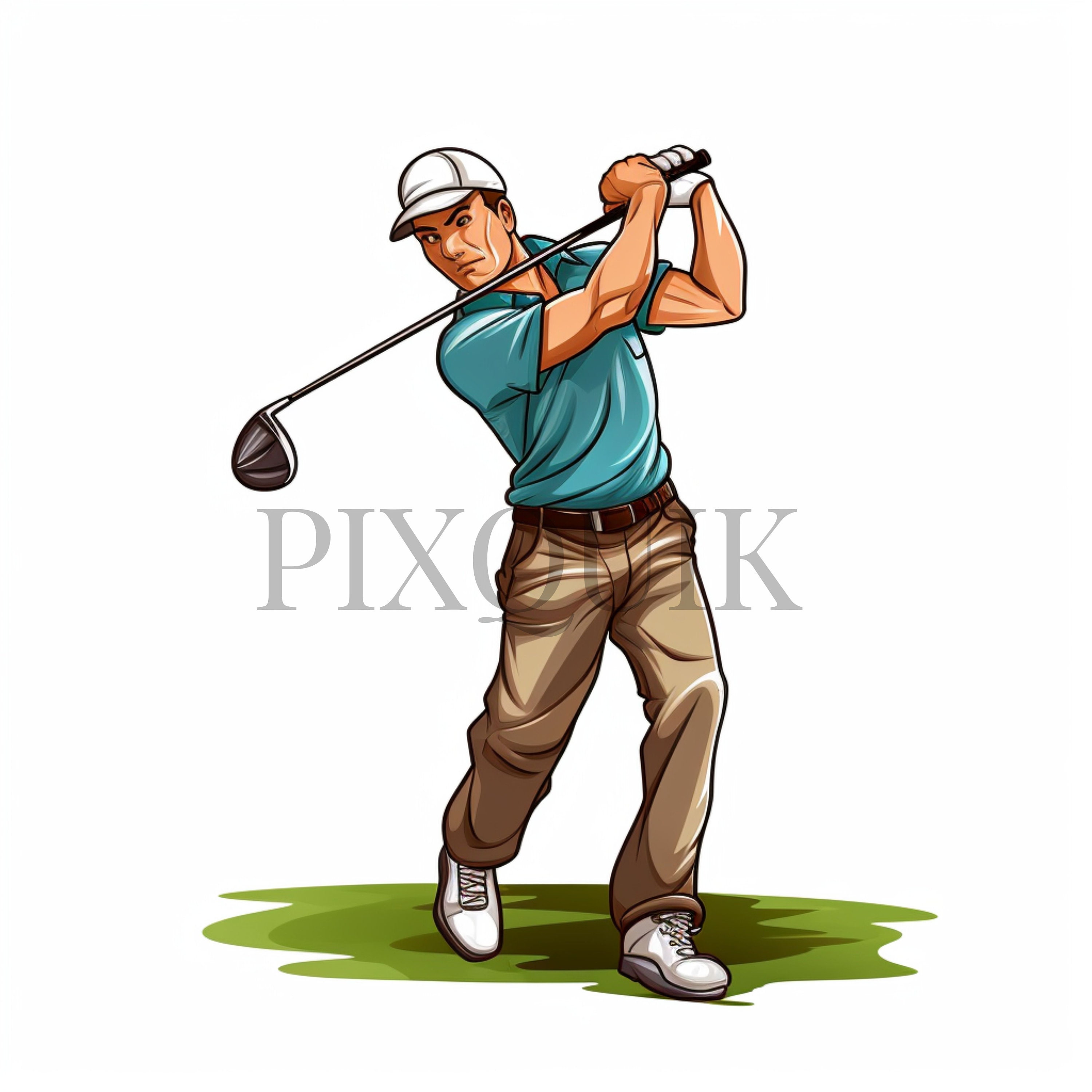Watercolor Golf Player Clipart 10 High Quality Jpgs Sporty Art Golf ...