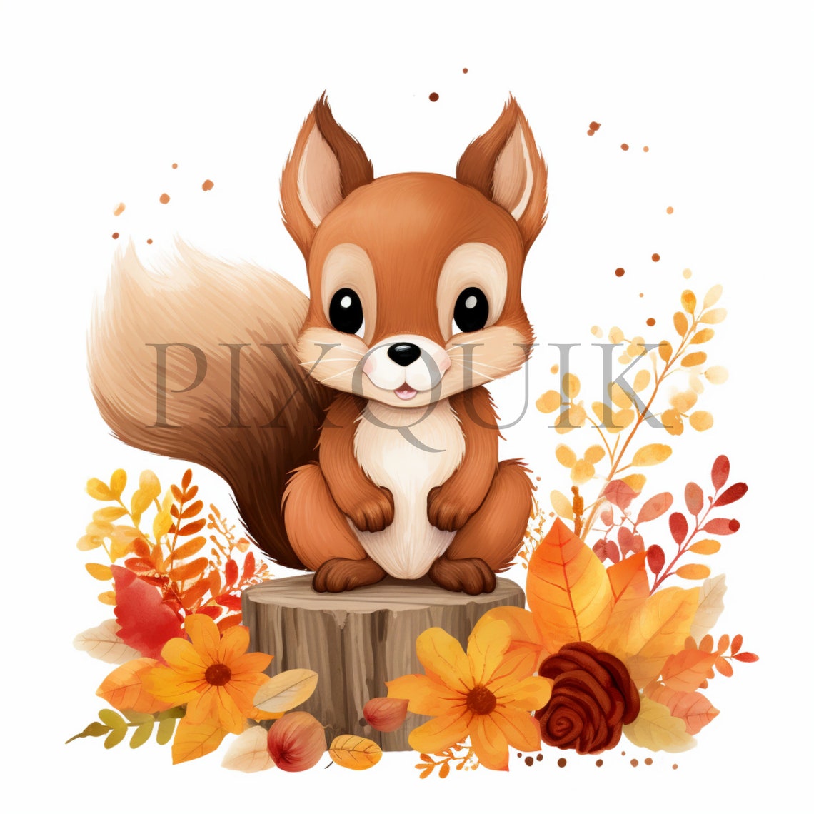 Cute Fall Squirrel Clipart | 10 JPG Illustrations (instant Download) - Etsy
