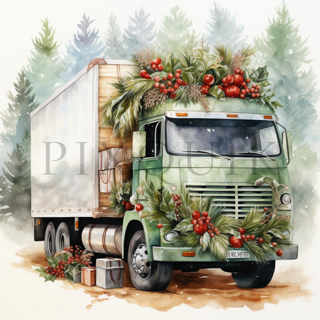 Holiday Truck Clipart | 10 High Quality Jpg's | Digital Download ...