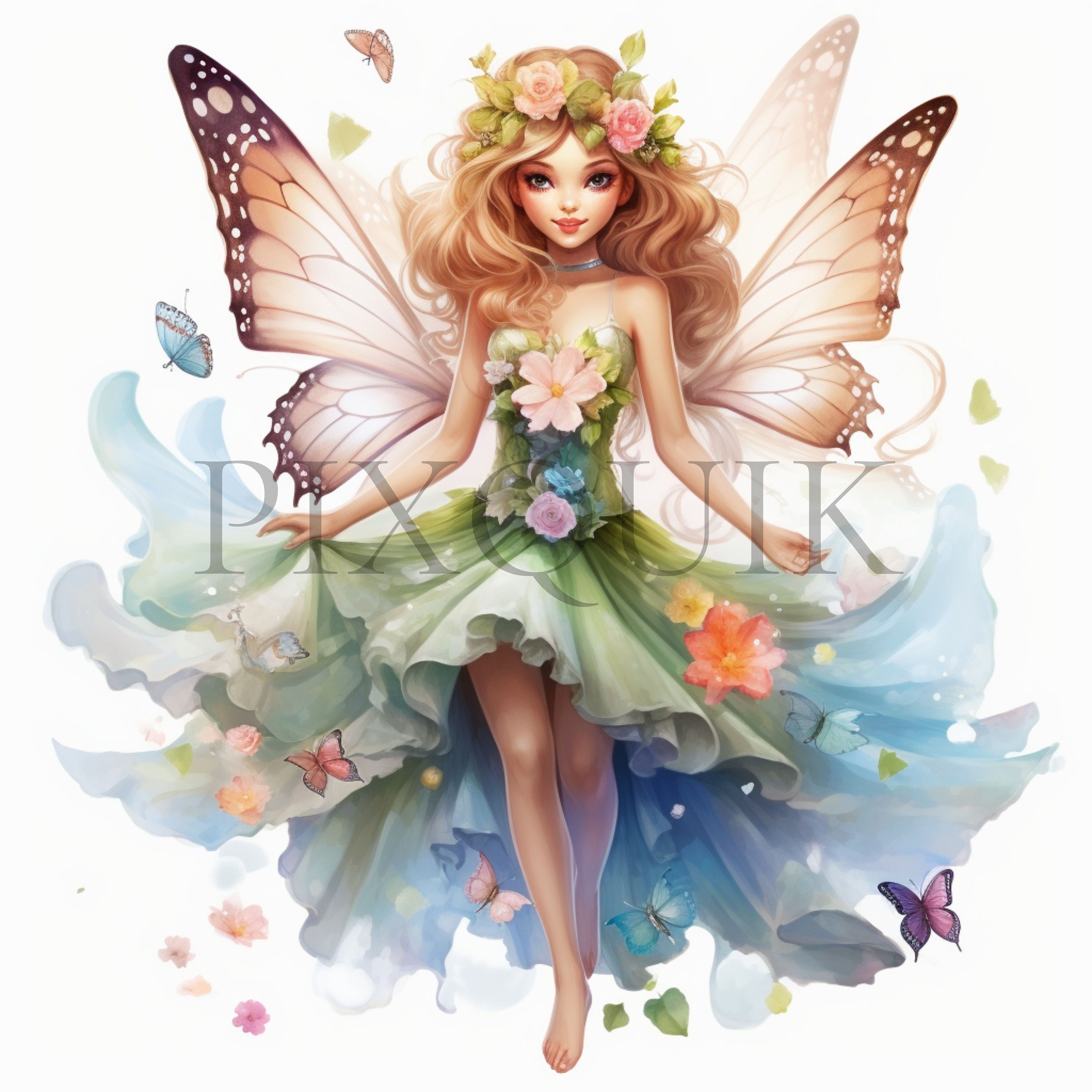 Spring Fairy Clipart | Enchanting Floral Illustrations (10 Jpgs) - Etsy
