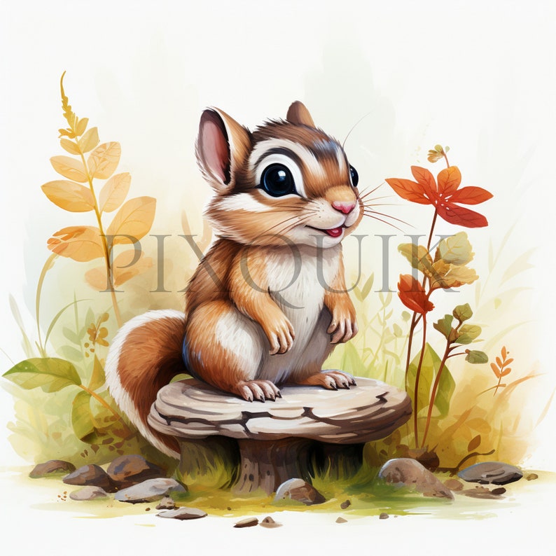 Chipmunk Clipart Woodland Animal Clipart 10 High Quality JPG Cute ...