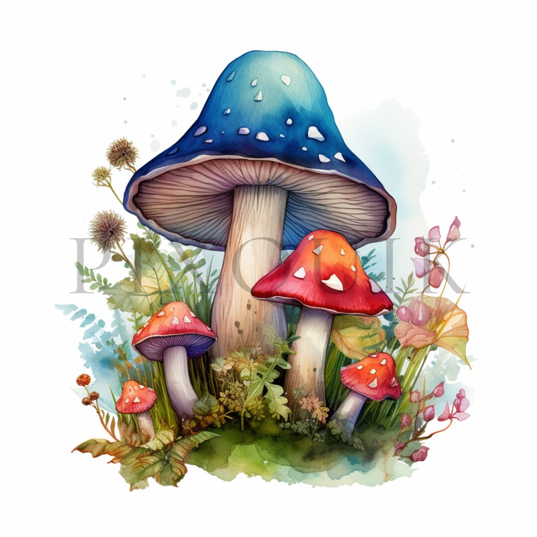 Fairy Mushroom Clipart | 10 High Quality Jpgs | Instant Digital ...