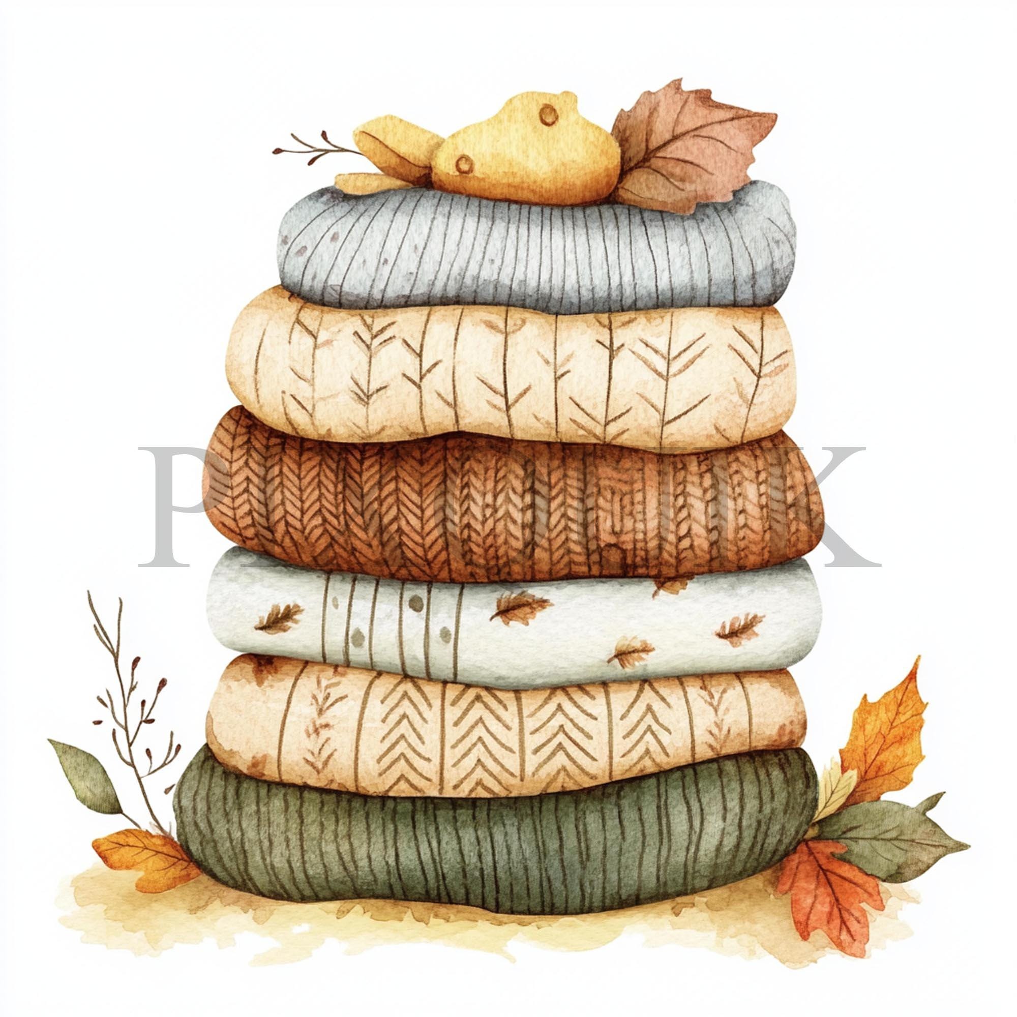 Watercolor Autumn Sweaters Clipart: Cozy Fall Fashion Art (JPG Digital ...