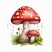 Mushroom Clipart | Watercolor Toadstool Art, Fall Nature (digital ...