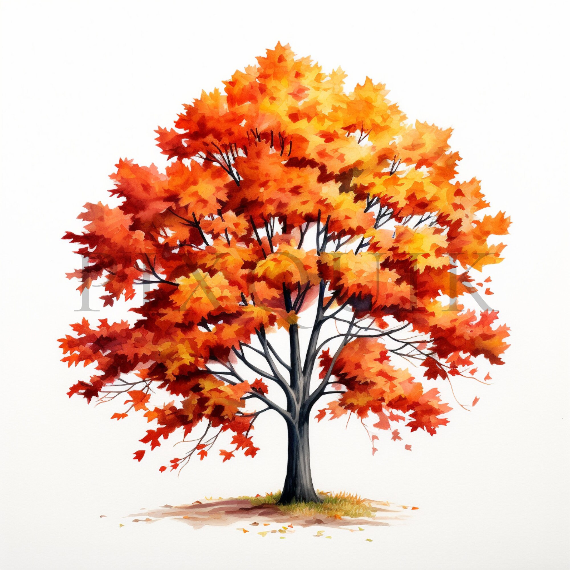 Fall Tree Clipart 10 High Quality Jpgs Digital Download Maple Tree ...