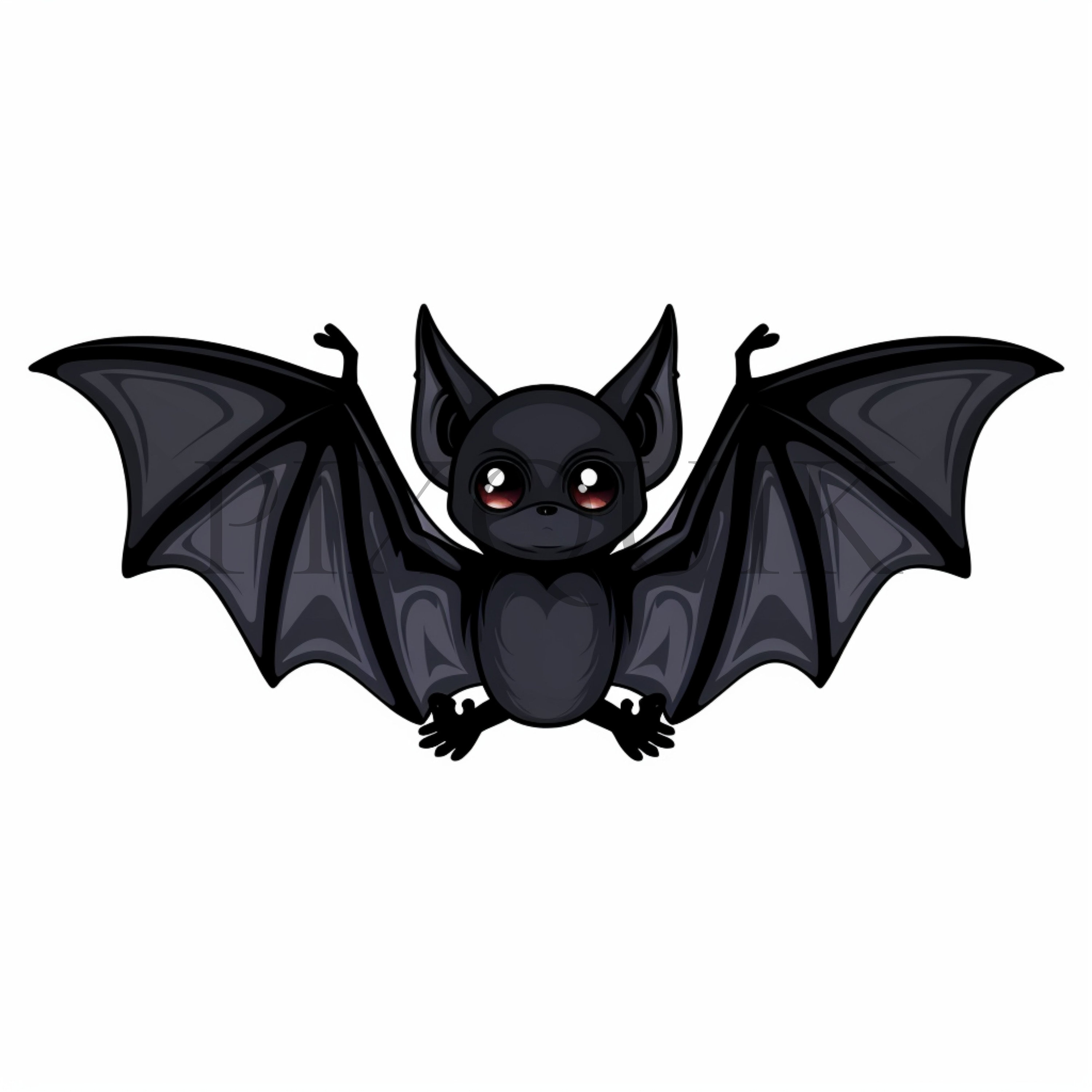 Flying Bat Watercolor Clipart | Cute Scrapbooking Art (digital Download ...