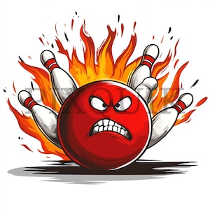 Angry Bowling Ball Clipart | 10 JPG Files | Card Making | Digital Paper ...