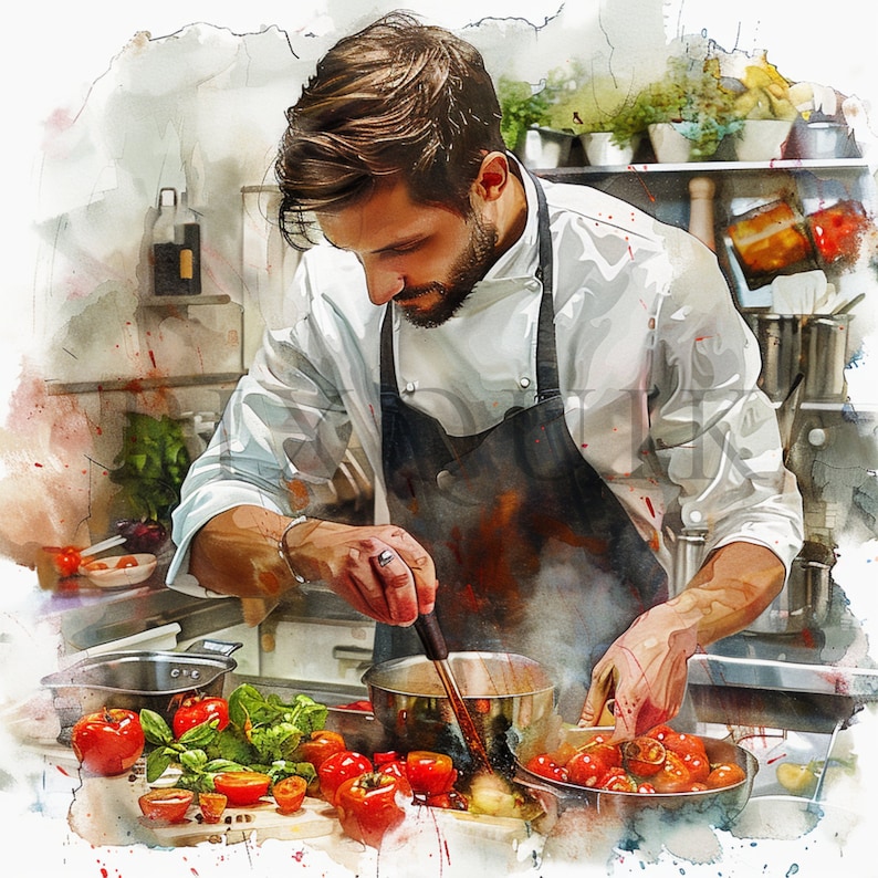 Chef Cooking Clipart | Culinary Art, Father's Day (digital Download) - Etsy