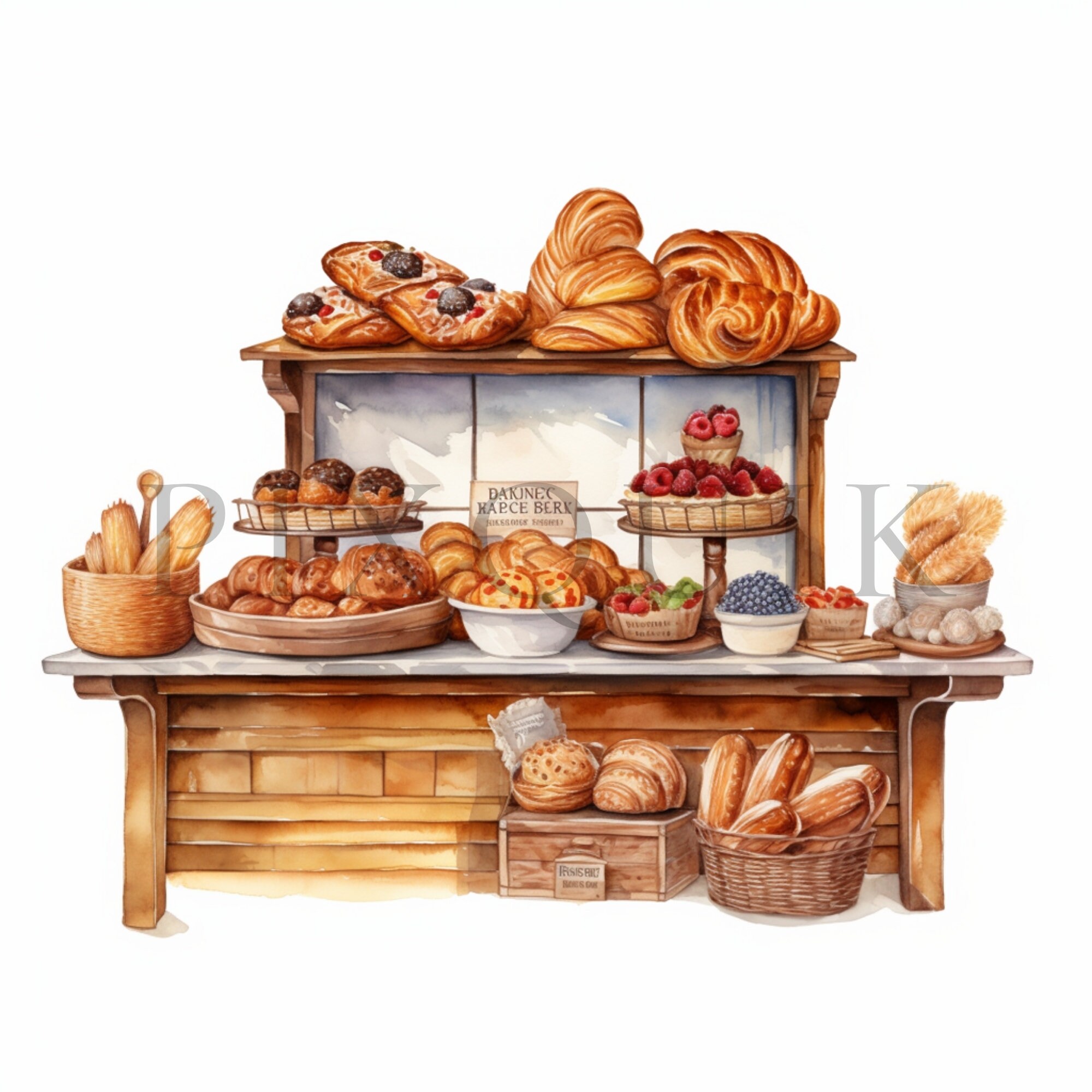 Bakery Clipart 10 High Quality Jpgs Digital Download Card Making Bakery ...
