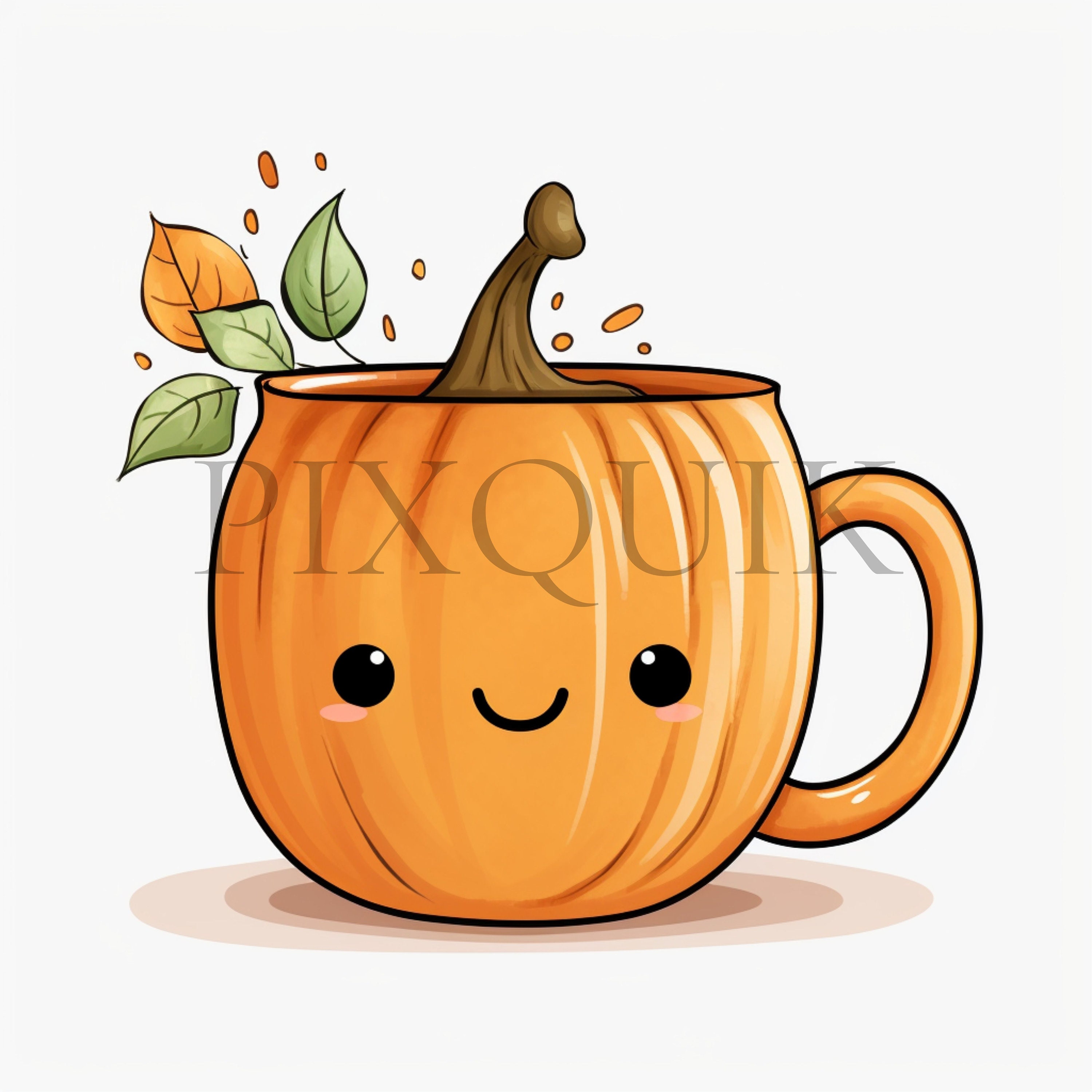 Pumpkin Mug Clipart | Cute Autumn Illustration (digital Download) - Etsy