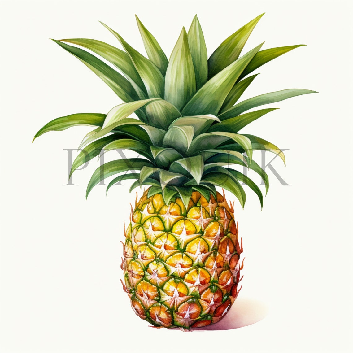 Watercolor Pineapple Clipart 10 High Quality Jpgs Fruit Clipart ...