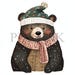 Watercolor Christmas Bear Clipart: Holiday Animal Art (JPG & PNG) - Etsy