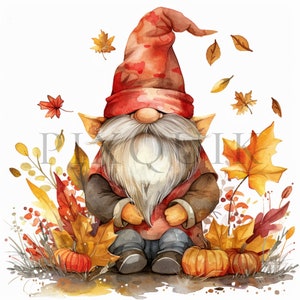 Thanksgiving Gnome Clipart | Fall Watercolor Gnomes (digital Download ...
