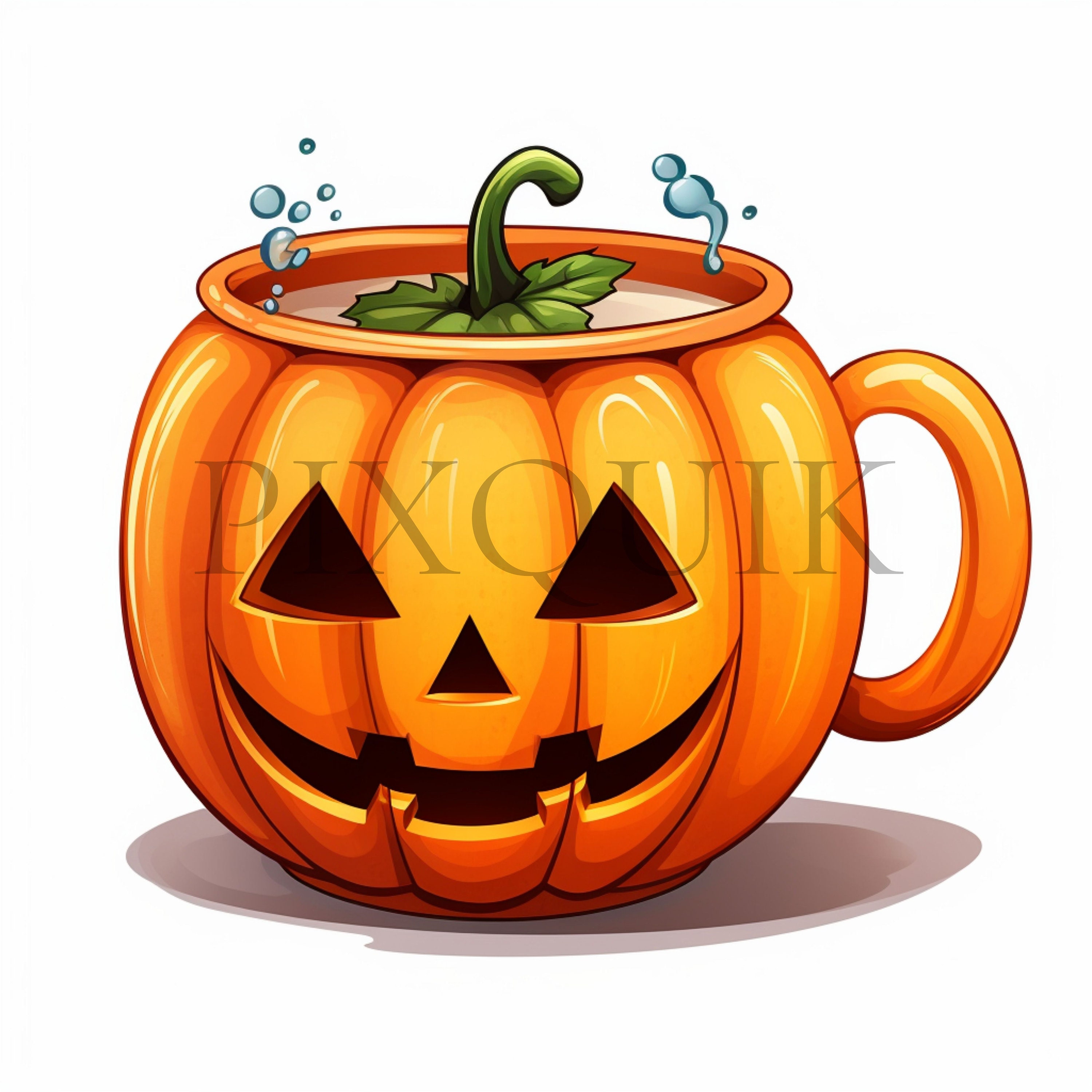 Pumpkin Mug Clipart | Halloween Illustration, Fall (digital Download ...