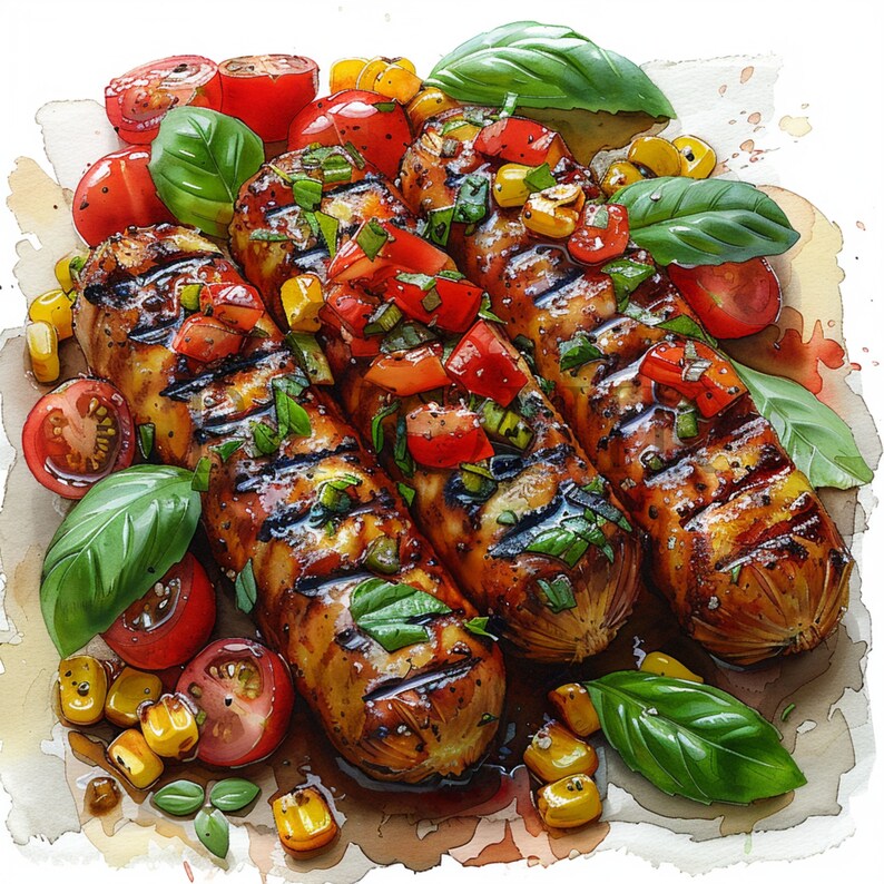 Watercolor Corn Dog Clipart 10 High-quality Jpgs Corndog Clipart Set ...