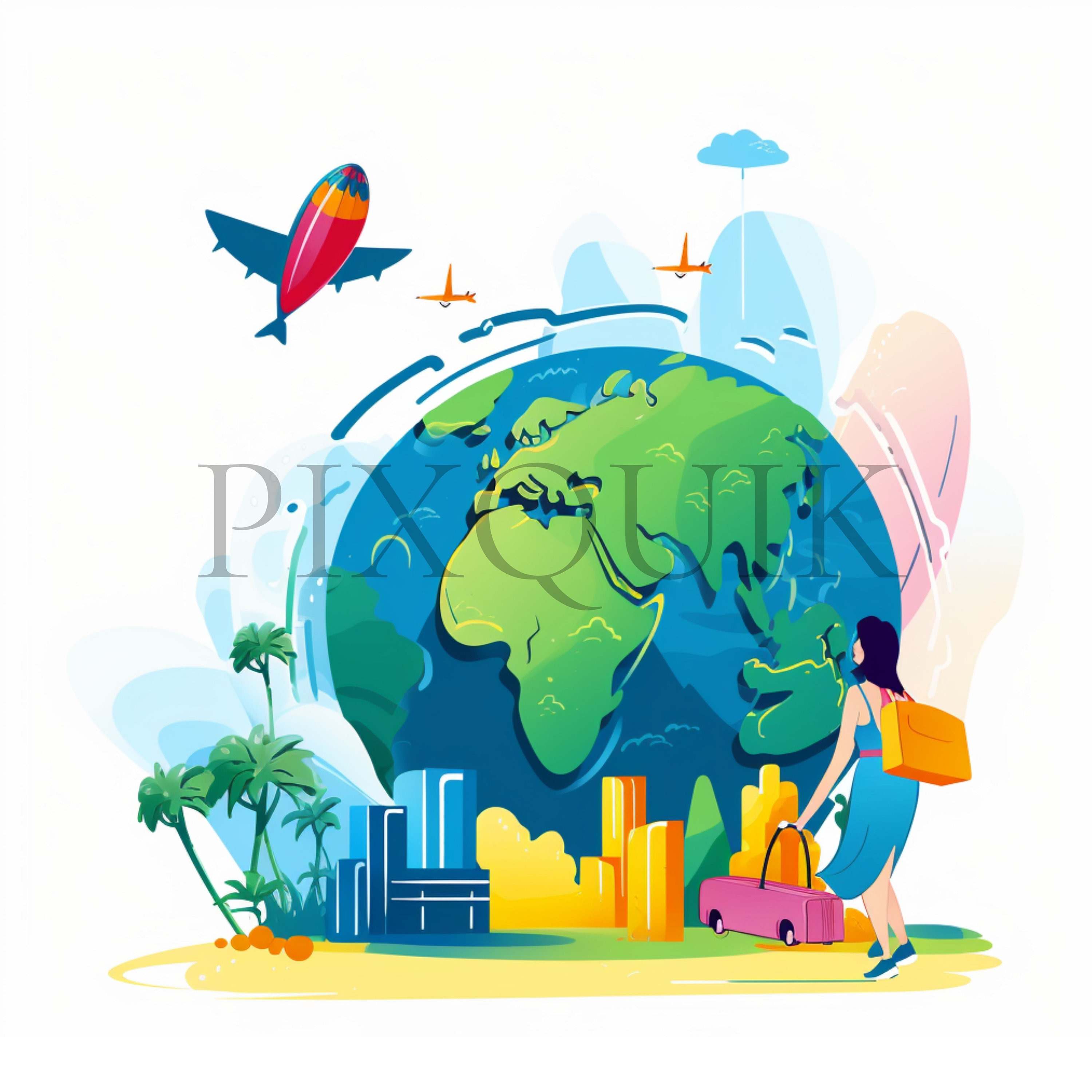 Travel Destination Clipart | Global Adventure, Nursery Art (digital ...