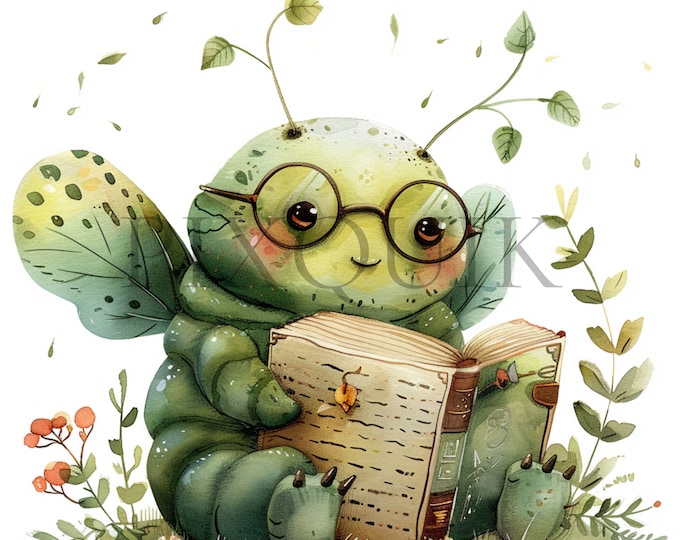 Book Worms Digital Clip Art Set ~ Graphics Kristi W Designs Personal ...