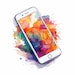 Watercolor Smartphone Clipart Set | Colorful Mobile Phone Art (digital ...