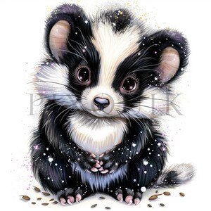 Watercolor Skunks Clipart | 10 High Quality Jpgs | Skunks Clipart ...