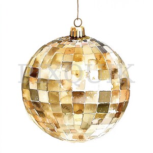Disco Ball New Year Clipart: Champagne, Boho Party (digital Download ...