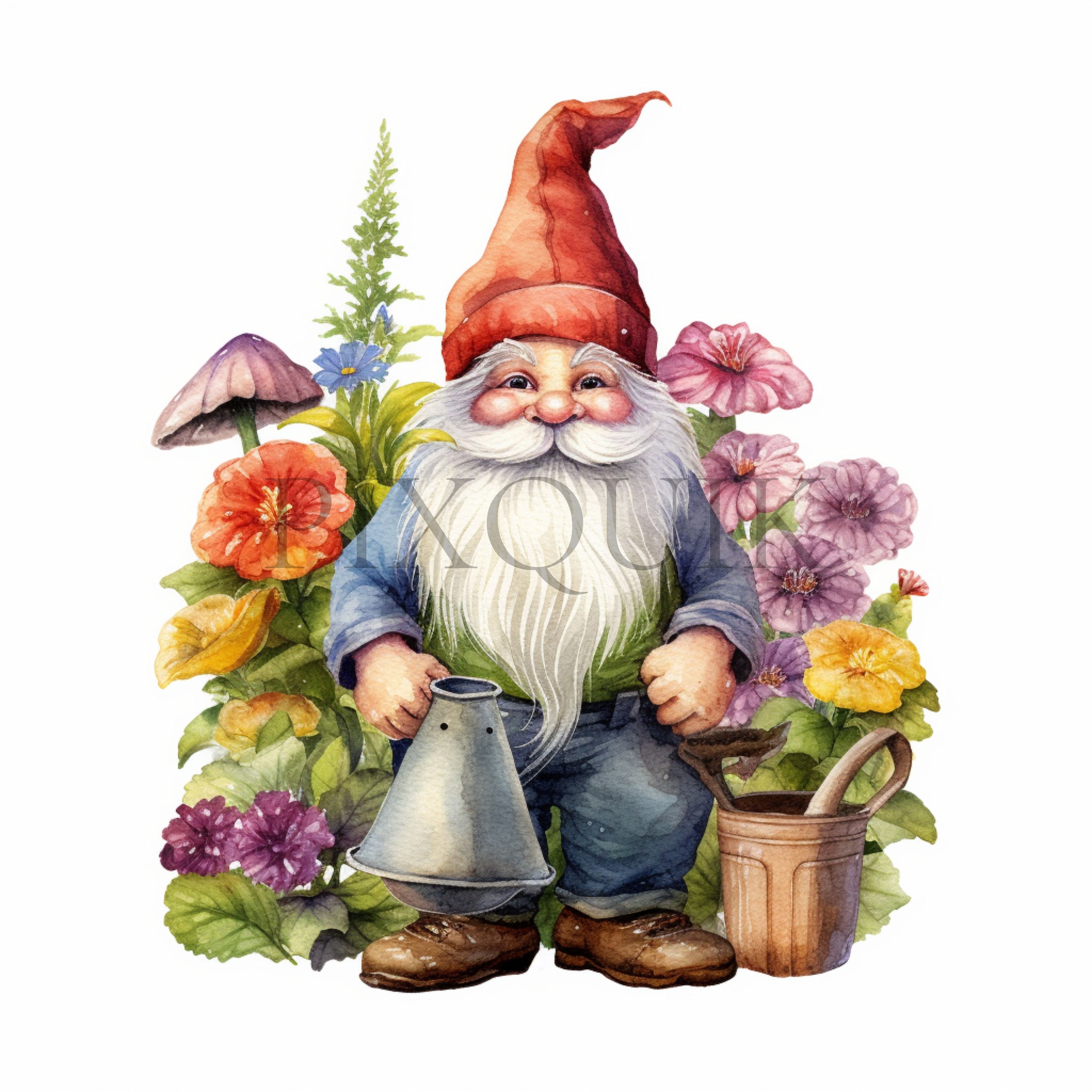 Watercolor Garden Gnome Clipart 10 High Quality Jpgs Gnome Clipart ...