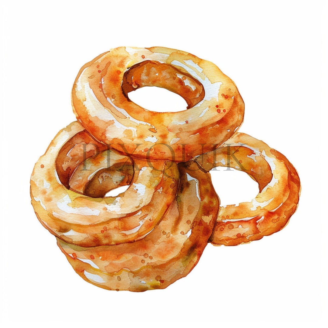 Watercolor Onion Rings | 10 High Quality Jpgs | Digital Images ...