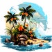 Summer Beach Clipart | Tropical Island JPG (digital Download) - Etsy