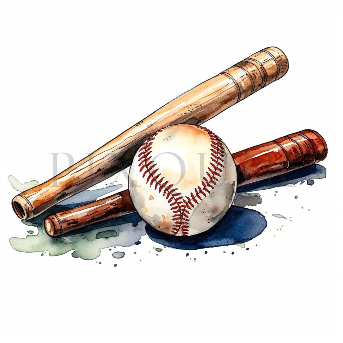 Baseball Bat and Ball Clipart 10 High Quality Jpgs Instant Digital ...