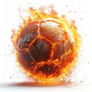 Soccer Ball on Fire | Clipart Bundle | 10 Jpg's | Soccer Ball Clipart ...