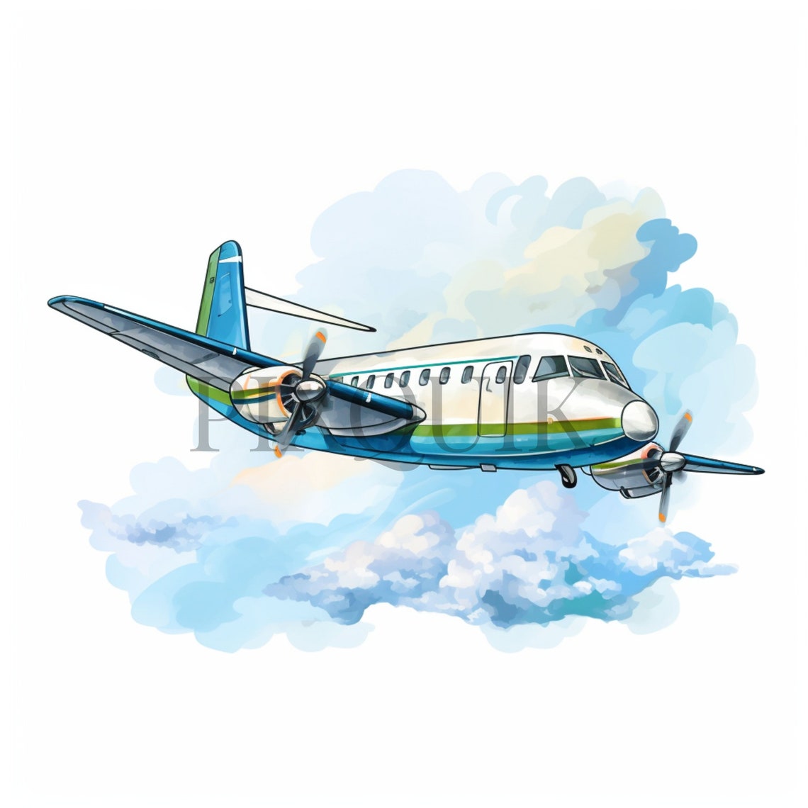 Watercolor Airplane Clipart 10 High Quality Jpgs Airplane Clip Art ...