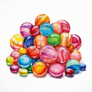 Rainbow Candy Clipart | 10 High Quality Jpgs | Digital Download | Card ...