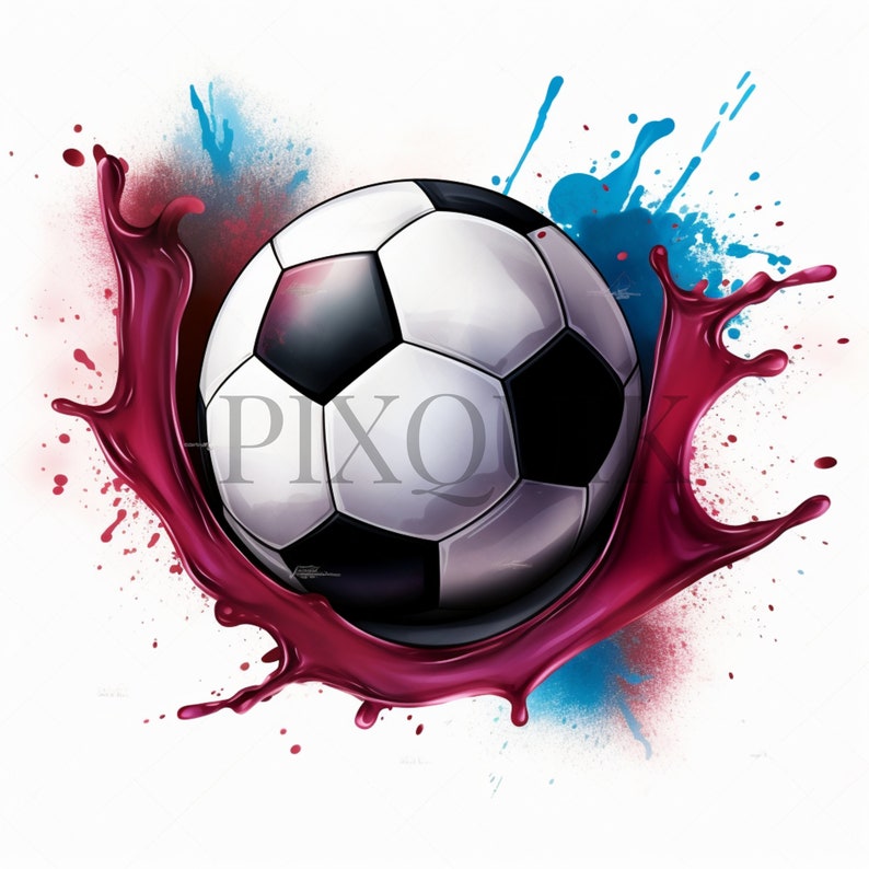 Watercolor Soccer Ball Clipart Football Illustrations Commercial Use 10 ...