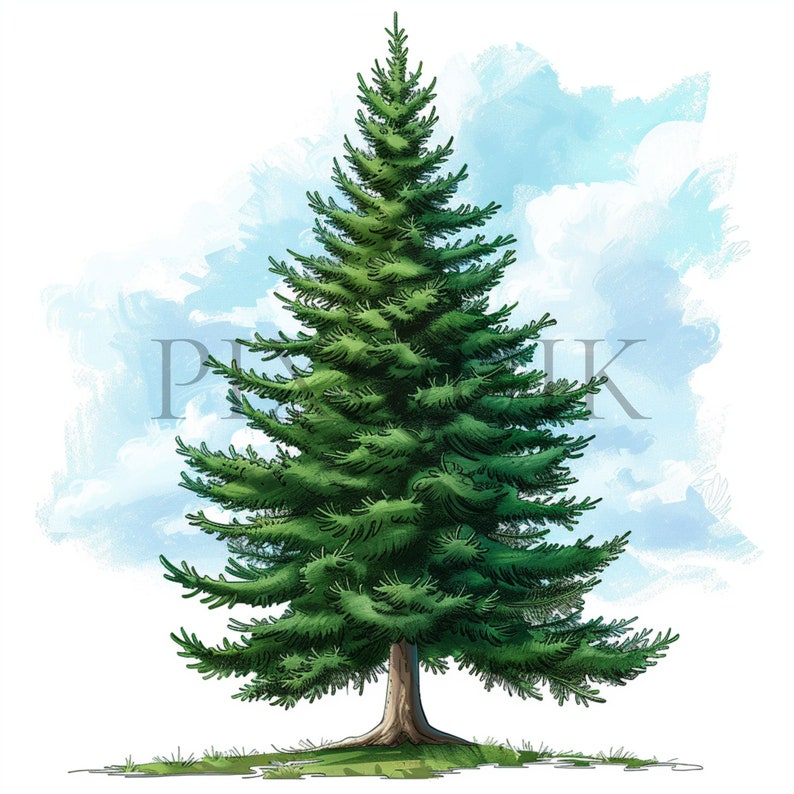 Hemlock Tree Clipart | High-quality Jpgs, Commercial Use (digital ...