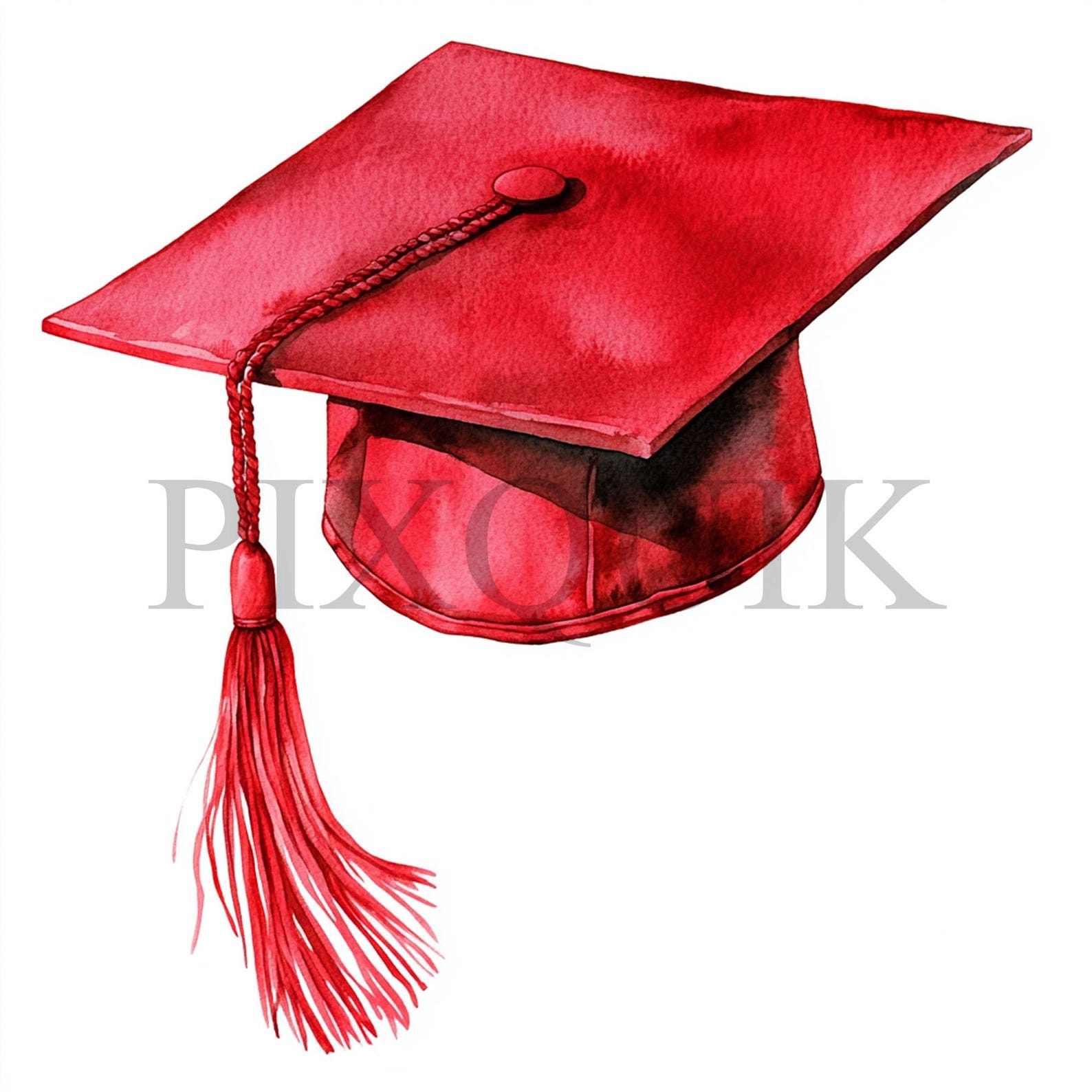 Graduation Red Cap Clipart | 10 High Quality Jpg's and PNG | Graduation ...