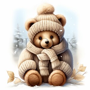 Cozy Teddy Bear Clipart | 10 High Quality Jpg's | Digital Download ...