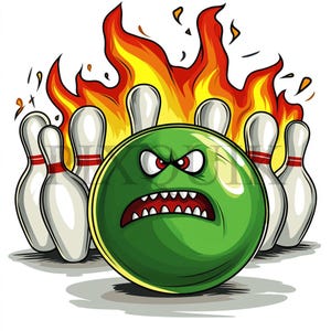 Watercolor Bowling Pin Clipart 10 High Quality PNG Fire Bowling Pin ...