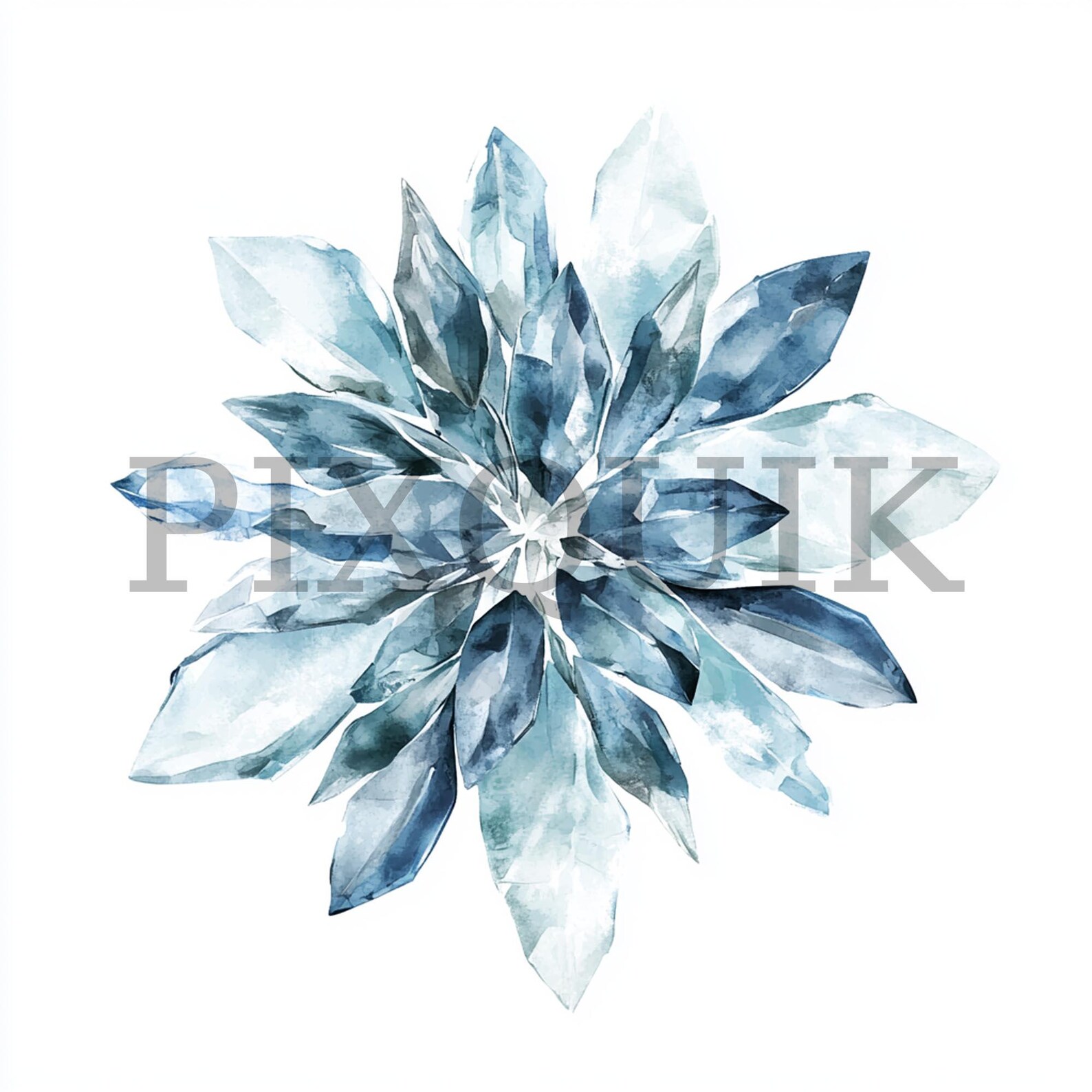 Watercolor Snowflake Clipart: Ice Crystal Art (10 JPG Files) - Etsy