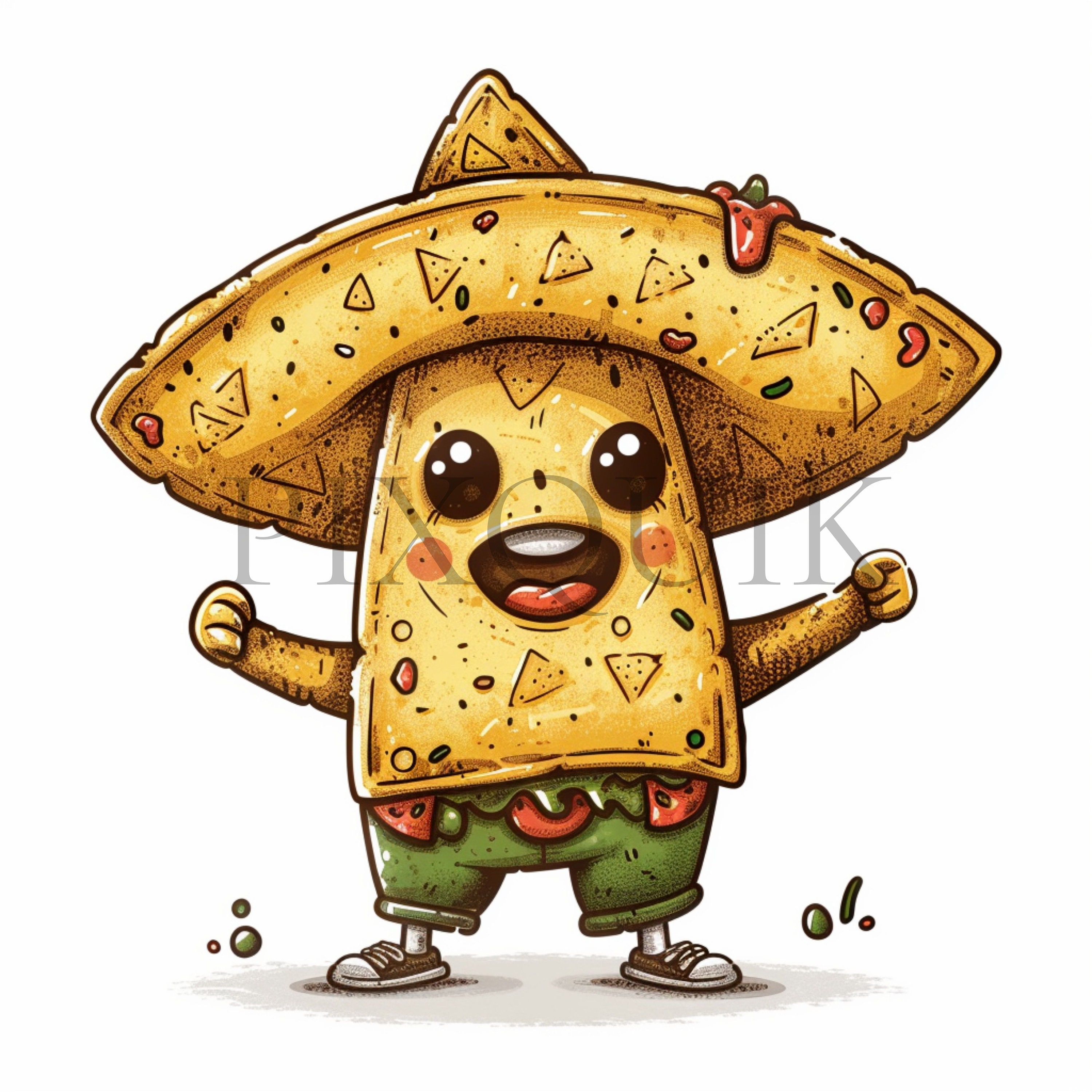 Cartoon Nachos Watercolor Clipart | 10 Jpgs, Commercial Use - Etsy