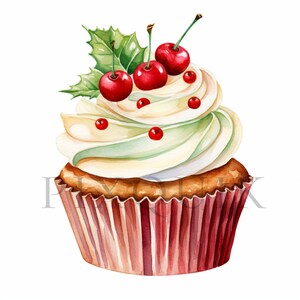 Holiday Cupcake Clipart 10 High Quality Jpgs Digital Download Card ...